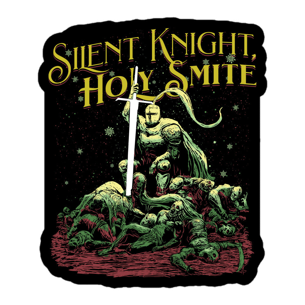 Silent Knight, Holy Smite - Paladin Christmas Sticker – tsaurus.com